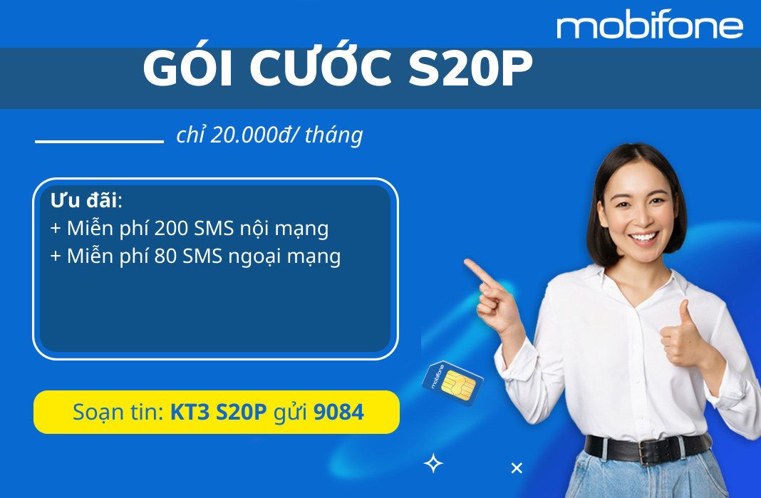 Đăng ký S20P Mobifone nhận ngay ưu đãi SMS - Mobifone Data
